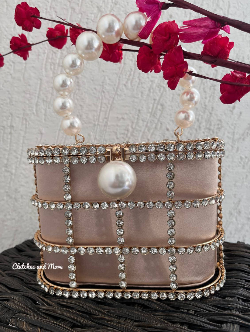 Cage Bucket Bag Gold | Clutches and More