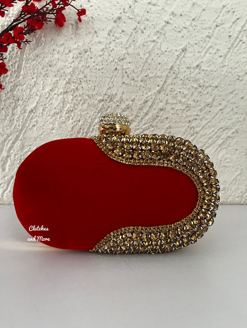 Red Capsule Diamond clutch | Clutches and More