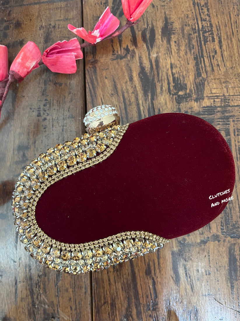 Maroon Capsule Diamond clutch | Clutches and More