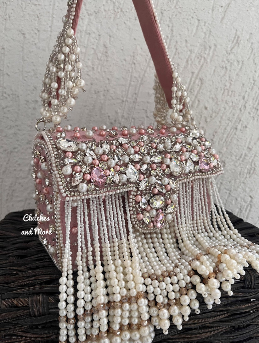 Premium Tassle Box clutch Pink| Clutches and More