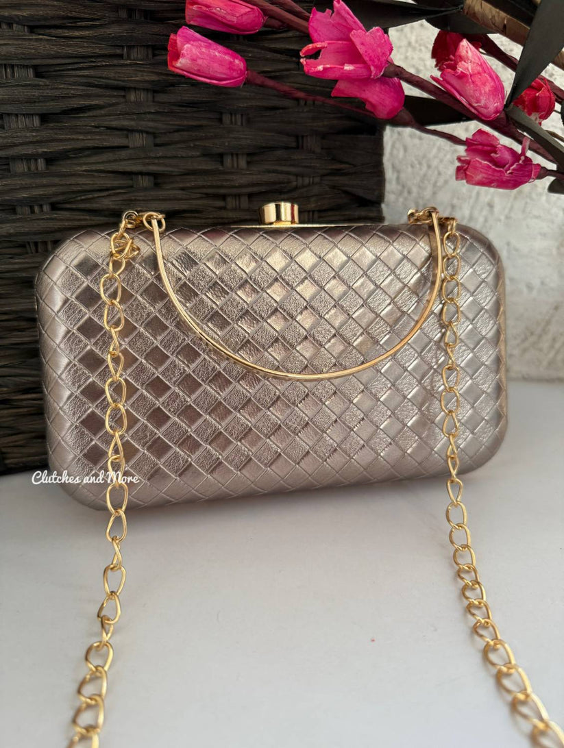 Metallic Sheen Sling Silver Grey | Clutches and More